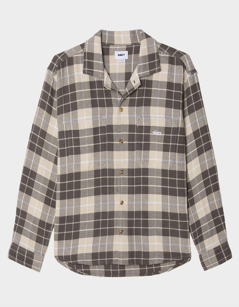 OBEY Bigwig Simon Mens Flannel - Gray/Multi - M | Tillys