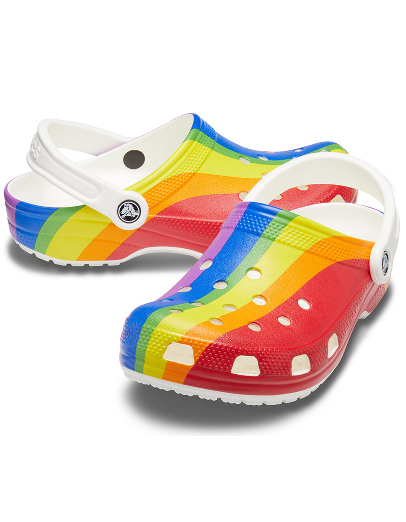 CROCS Classic Unisex Rainbow Stripe Clogs - RAINBOW | Tillys