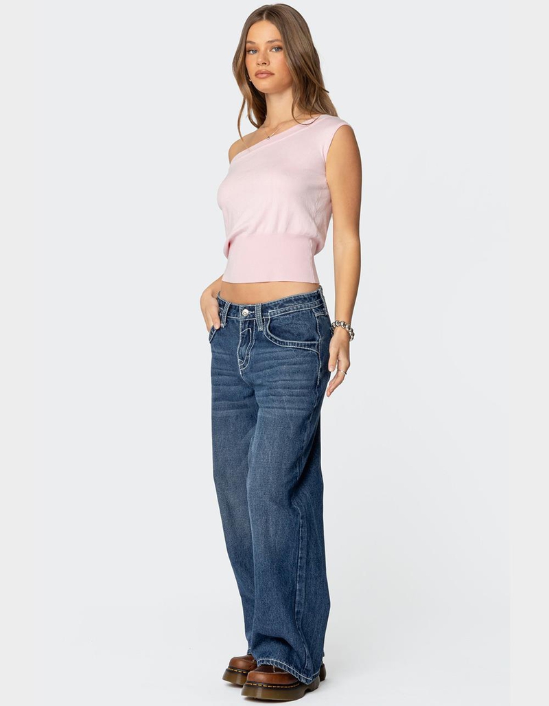 EDIKTED Michaela Off Shoulder Knit Top - LIGHT PINK | Tillys