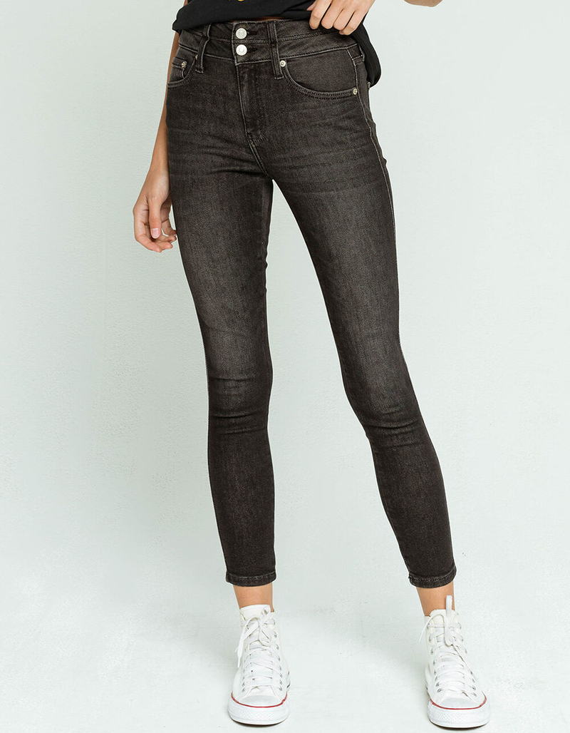 DAZE Stacked Waist Womens High Rise Skinny Jeans - BLACK - 24 | Tillys
