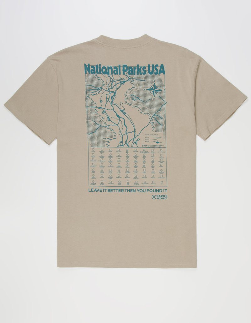 PARKS PROJECT National Parks Trail Map Mens Tee - GRAY | Tillys