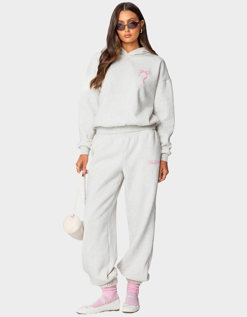 EDIKTED Sasha Bow Detail Hoodie - GRAY | Tillys