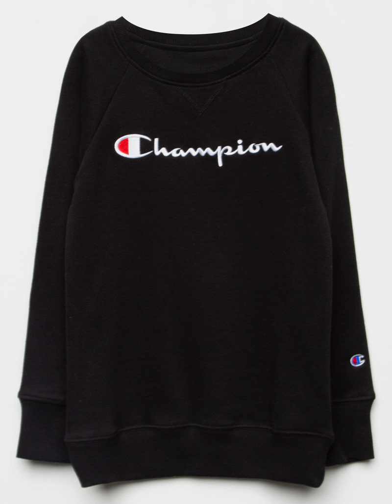 CHAMPION Raglan Black Girls Sweatshirt - BLACK | Tillys
