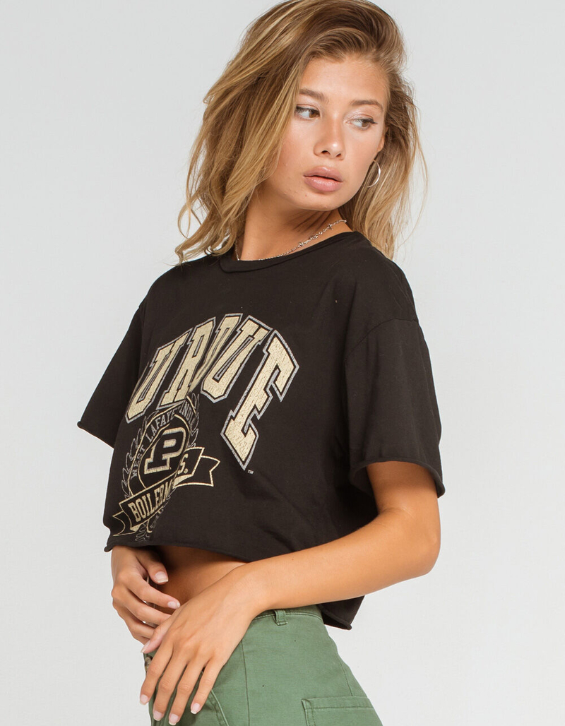 THE ORIGINAL RETRO BRAND Purdue University Womens Crop Tee - BLACK - S ...