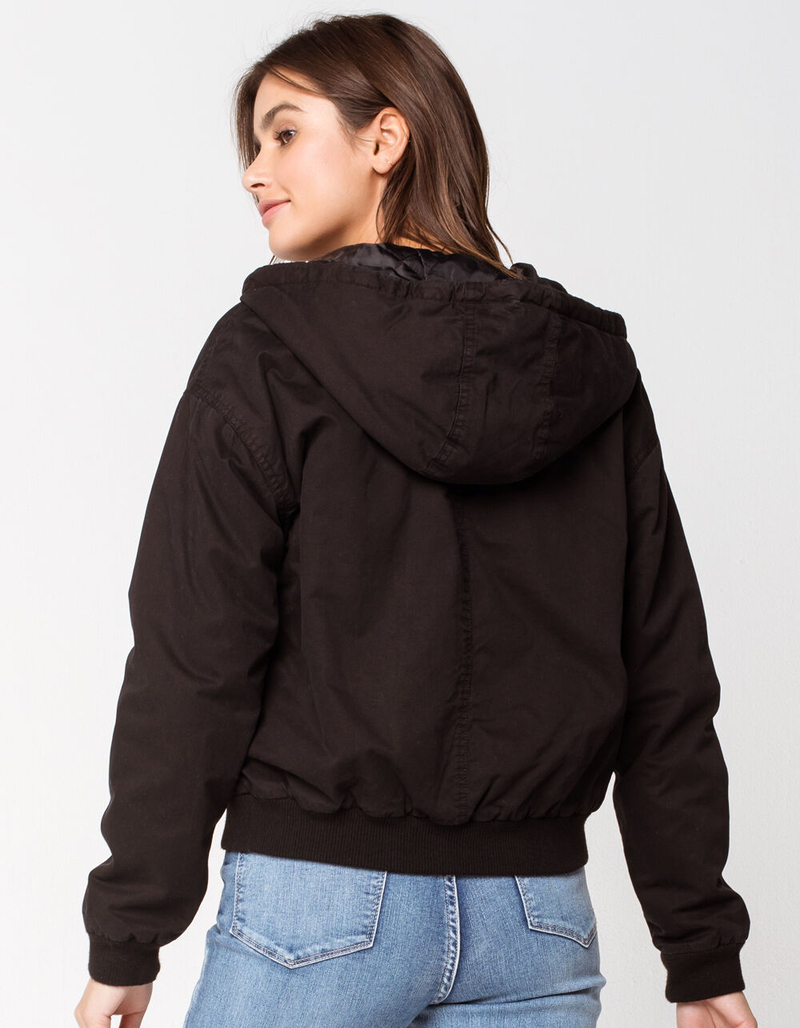 FULL TILT Twill Womens Bomber Jacket - BLACK - XL | Tillys