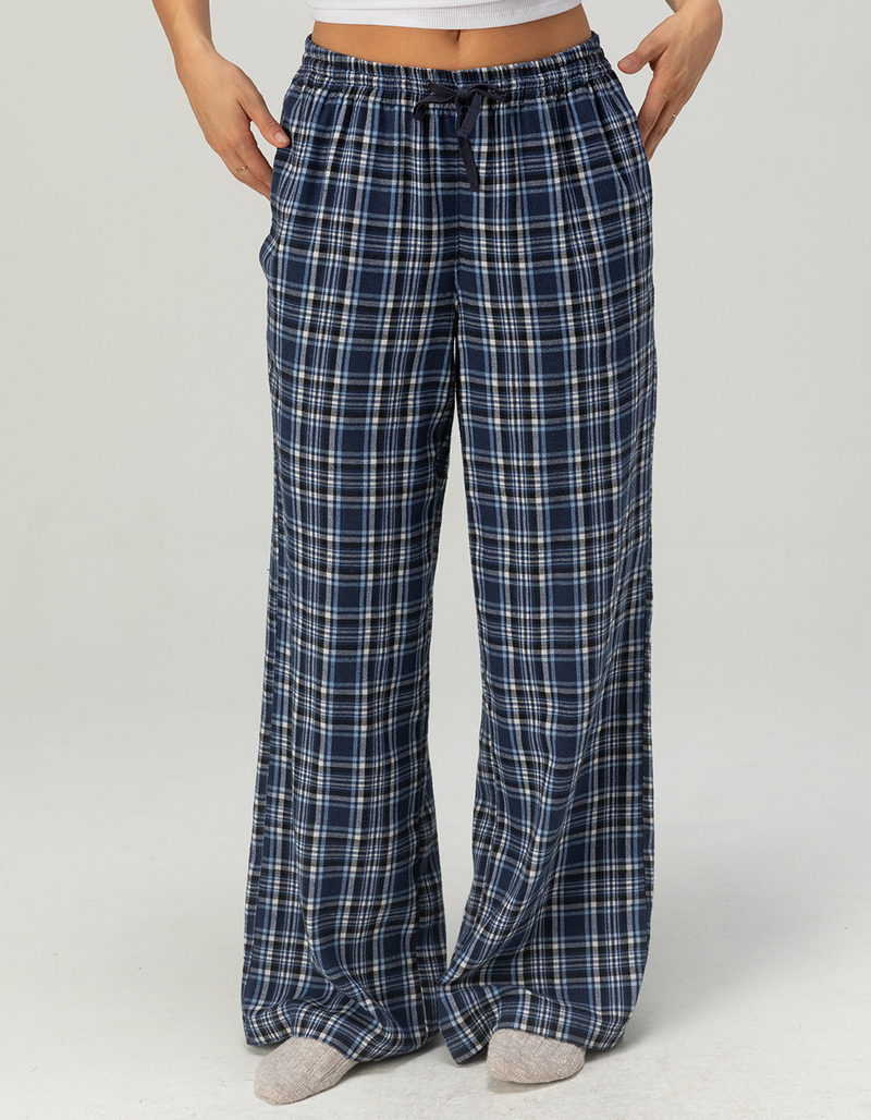 FULL TILT Plaid Flannel Womens Pajama Pants - BLUE COMBO | Tillys