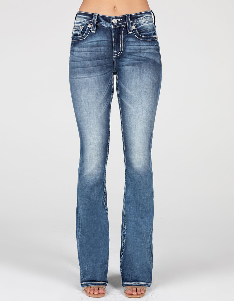 MISS ME Leather Angle Wings Womens Bootcut Jeans - MEDIUM WASH | Tillys