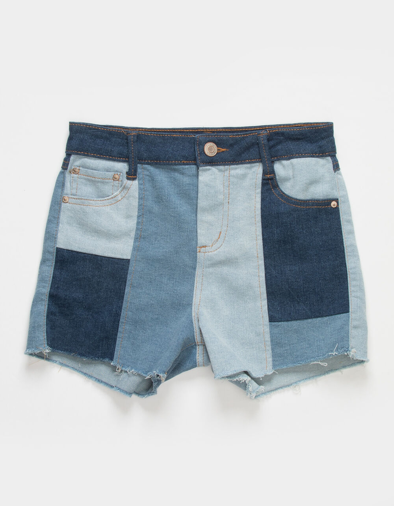 RSQ Girls Patchwork Denim Shorts - MEDIUM WASH | Tillys