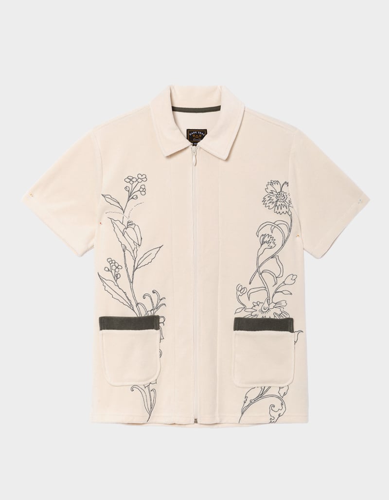 DARK SEAS Jethro Mens Zip-Up Polo Shirt - CREAM - S | Tillys