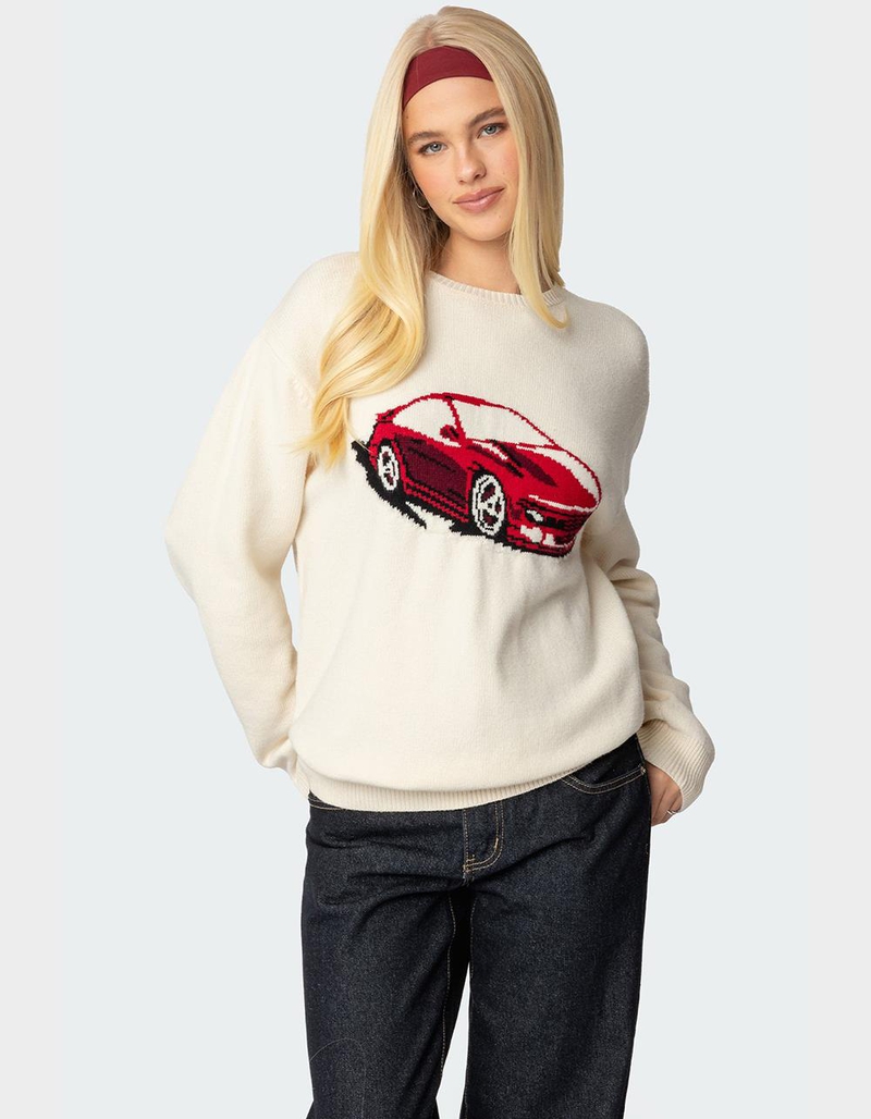 EDIKTED Motor Medley Sweater - BEIGE | Tillys