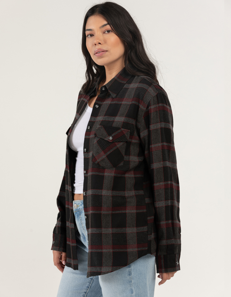 RSQ Womens Plaid Oversized Flannel - BLACK/BURGANDY | Tillys