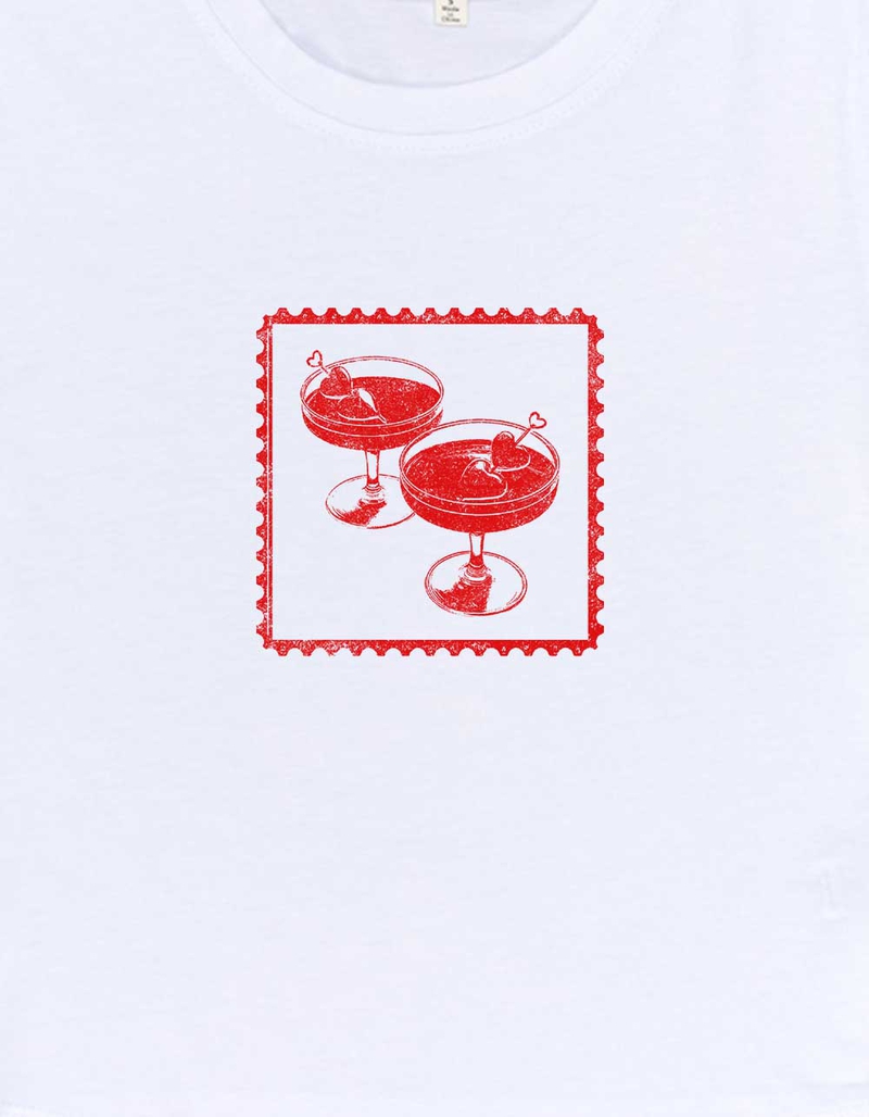 MARTINI Hearts Postage Womens Baby Tee - WHITE | Tillys