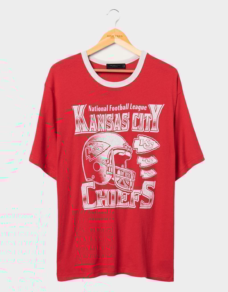JUNK FOOD Kansas City Chiefs Oversized Ringer Tee Oversized Ringer Tee ...