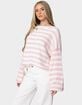 EDIKTED Aerin Oversized Striped Sweater - LIGHT PINK | Tillys