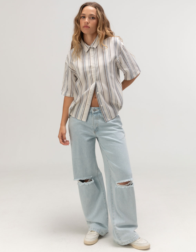 RUSTY Lexis Womens Button Up Shirt - Cream Combo | Tillys