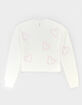 NO COMMENT Heart Embroidery Girls Sweater - CREAM | Tillys