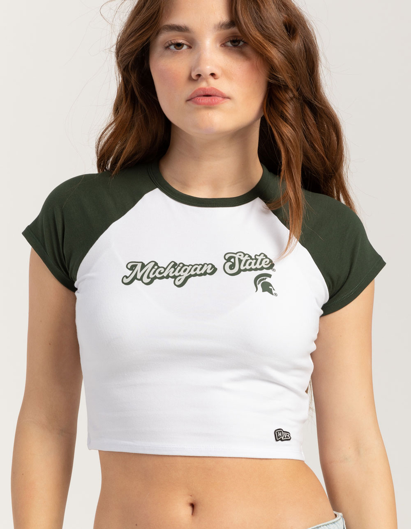 HYPE AND VICE Michigan State University Homerun Womens Raglan Tee ...