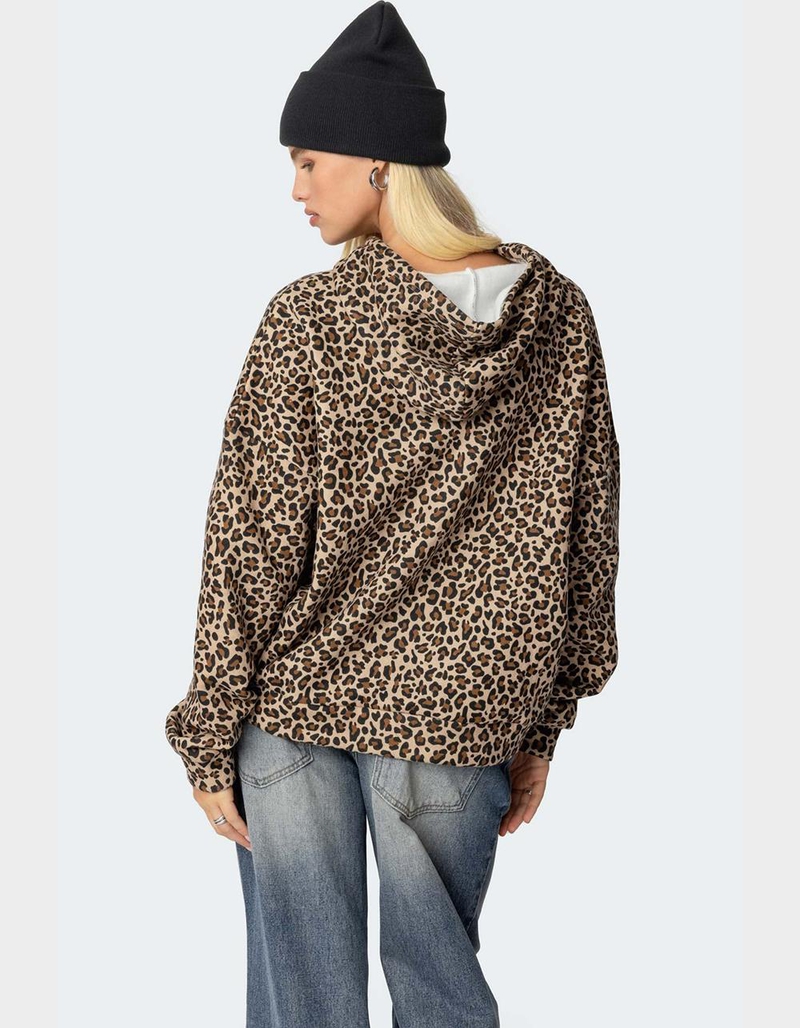 EDIKTED Leopard Magic 8 Oversized Hoodie - ORANGE | Tillys