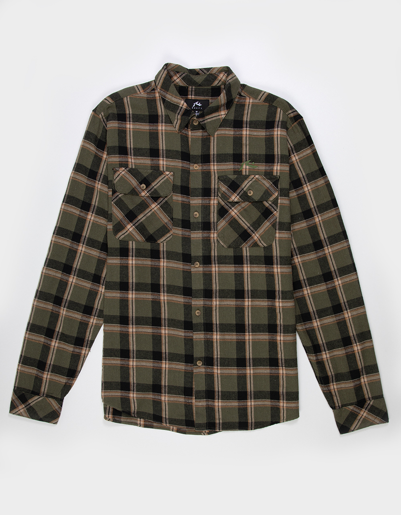 RUSTY Monadnock Mens Flannel - ARMY - XXL | Tillys
