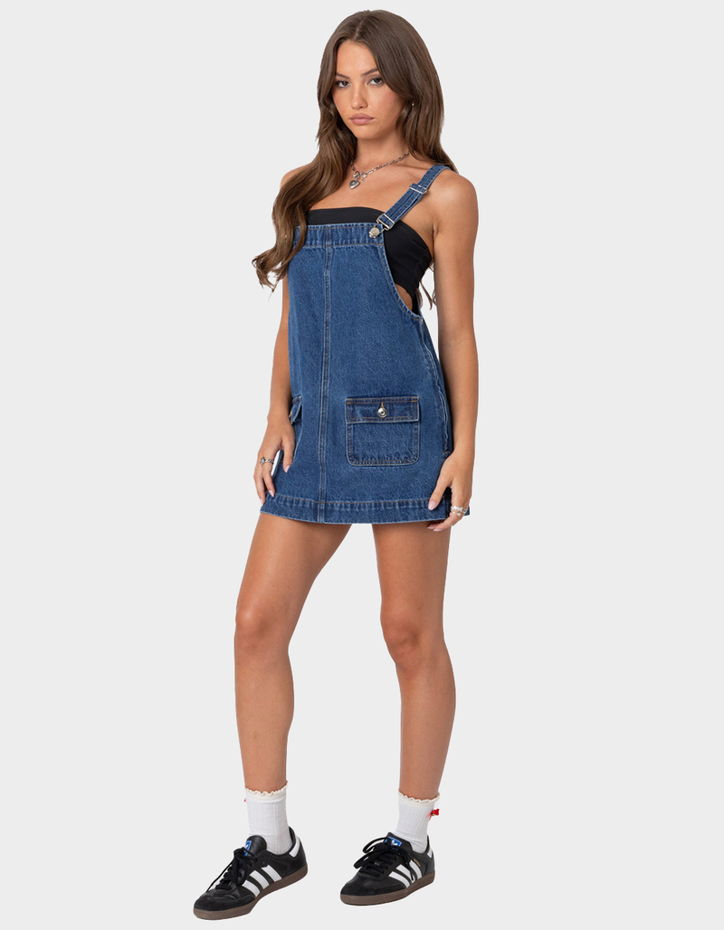 EDIKTED Overall Denim Mini Dress - LIGHT BLUE | Tillys