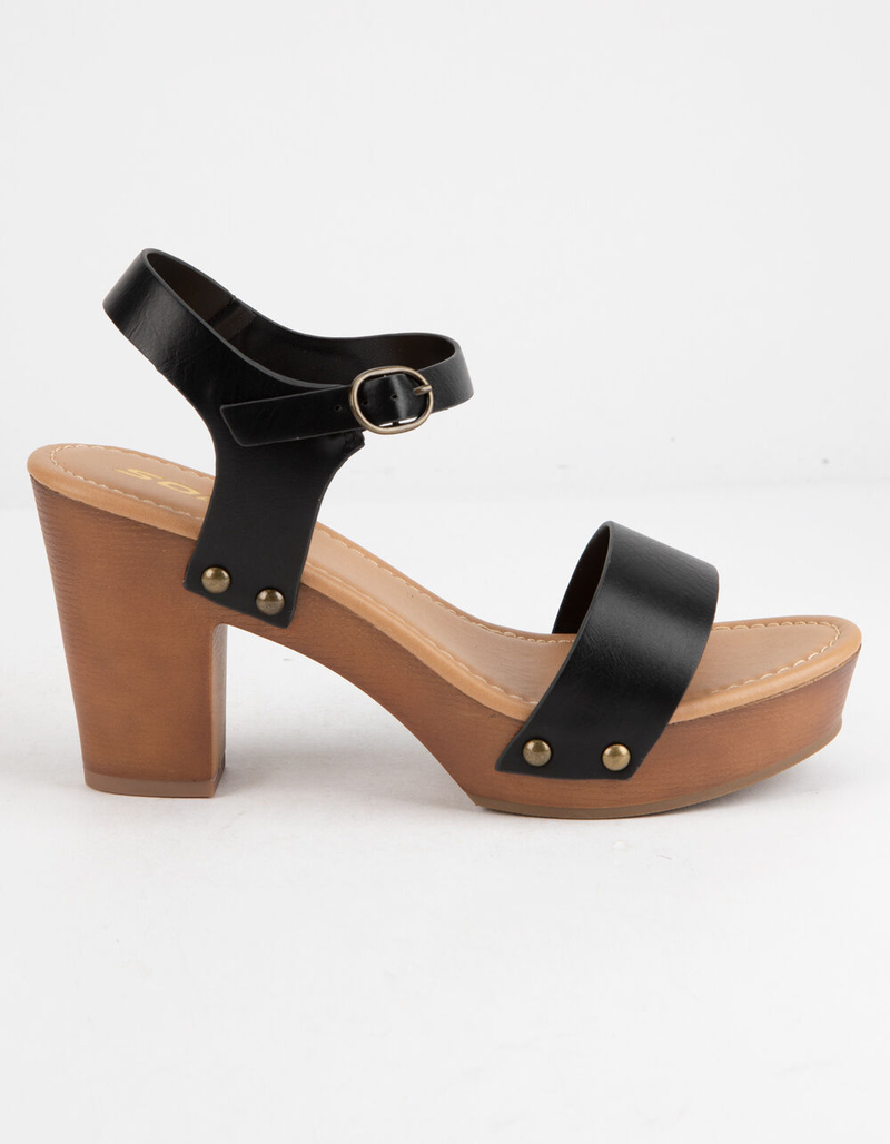 SODA Chivas Black Womens Heeled Sandals - BLACK - 9 | Tillys
