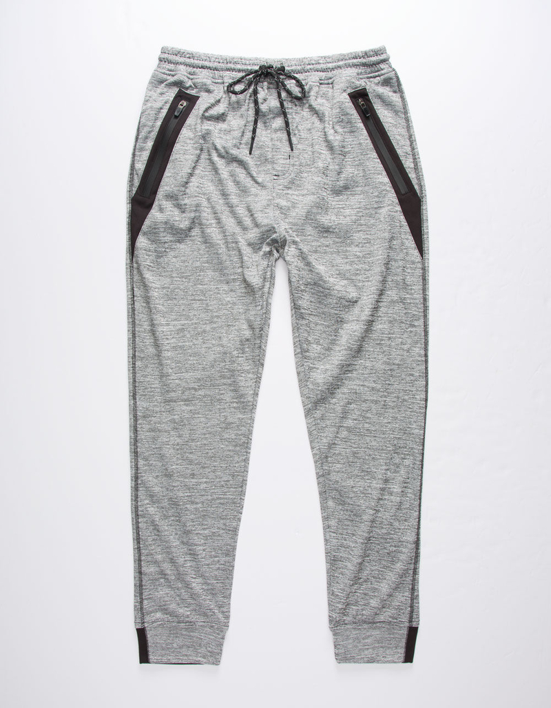 SUBCULTURE Space Dye Slant Zip Pocket Mens Jogger Pants - HEATHER GRAY ...