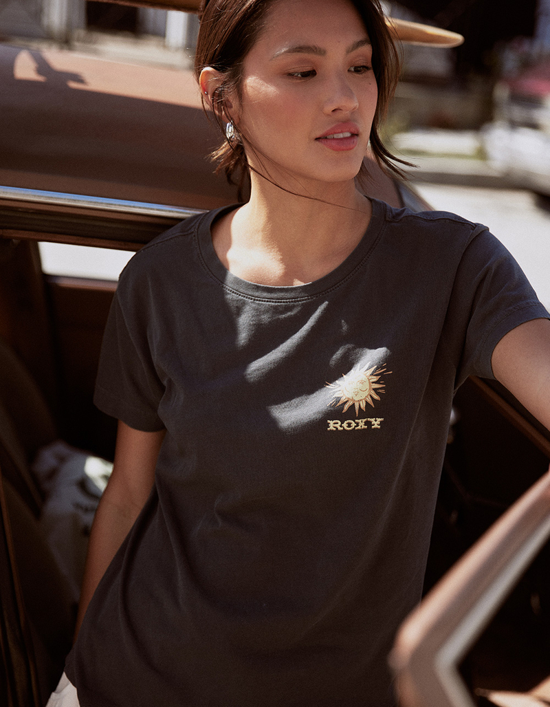 ROXY The Sun Card Womens Boyfriend Tee - WASHED BLACK | Tillys