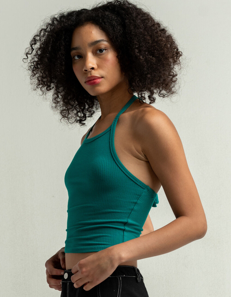 DESTINED Womens Dark Green Halter Top - DARK GREEN - XL | Tillys