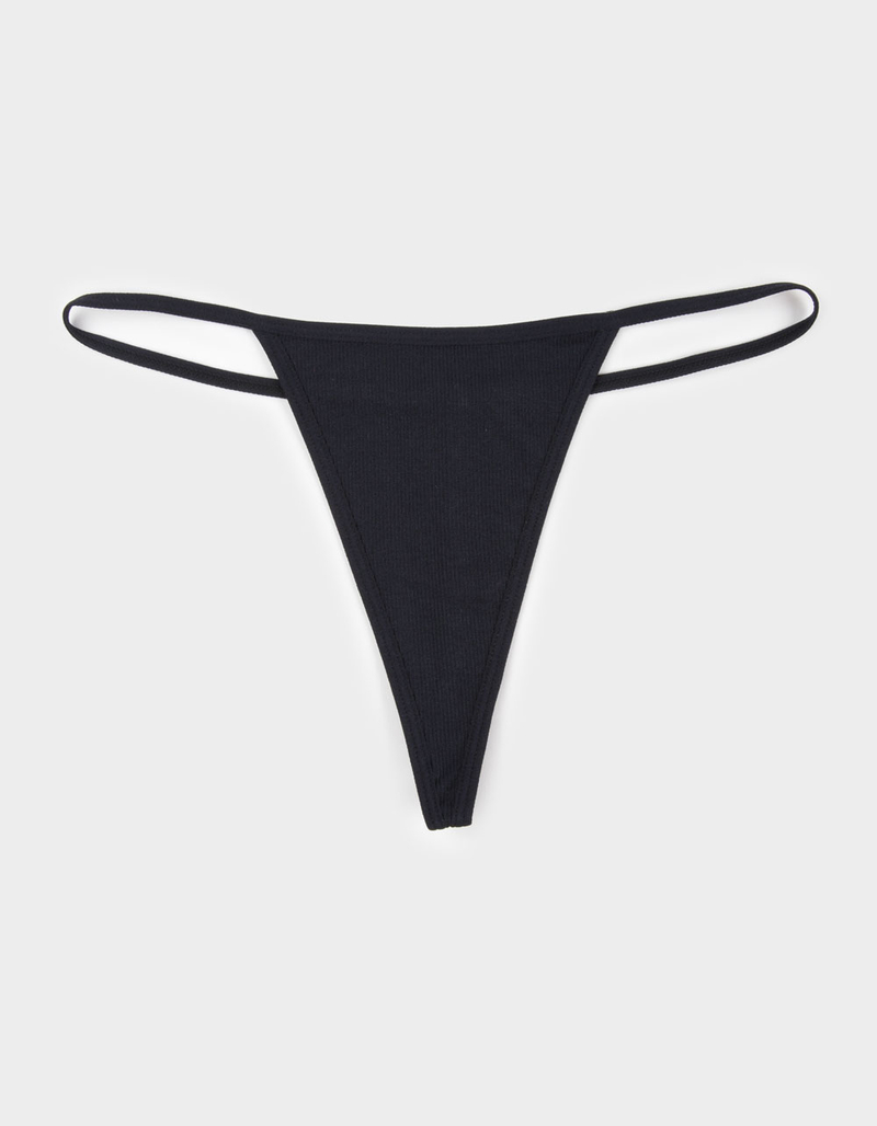 FULL TILT Seamless Rib Thong - BLACK - XS | Tillys