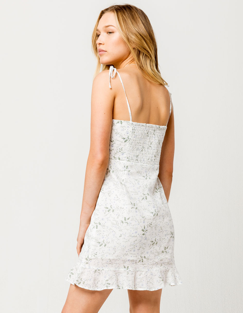 IVY & MAIN Floral Ruffle Dress - CREAM COMBO - XS | Tillys