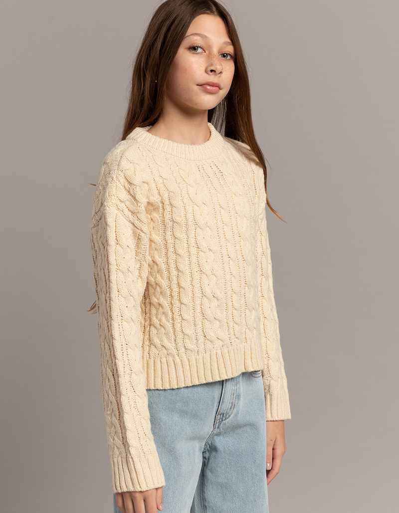 RSQ Girls Cable Sweater - IVORY | Tillys