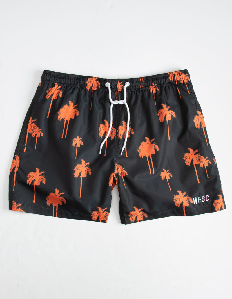 WESC Zack Palm Mens Volley Shorts - BLACK - S | Tillys