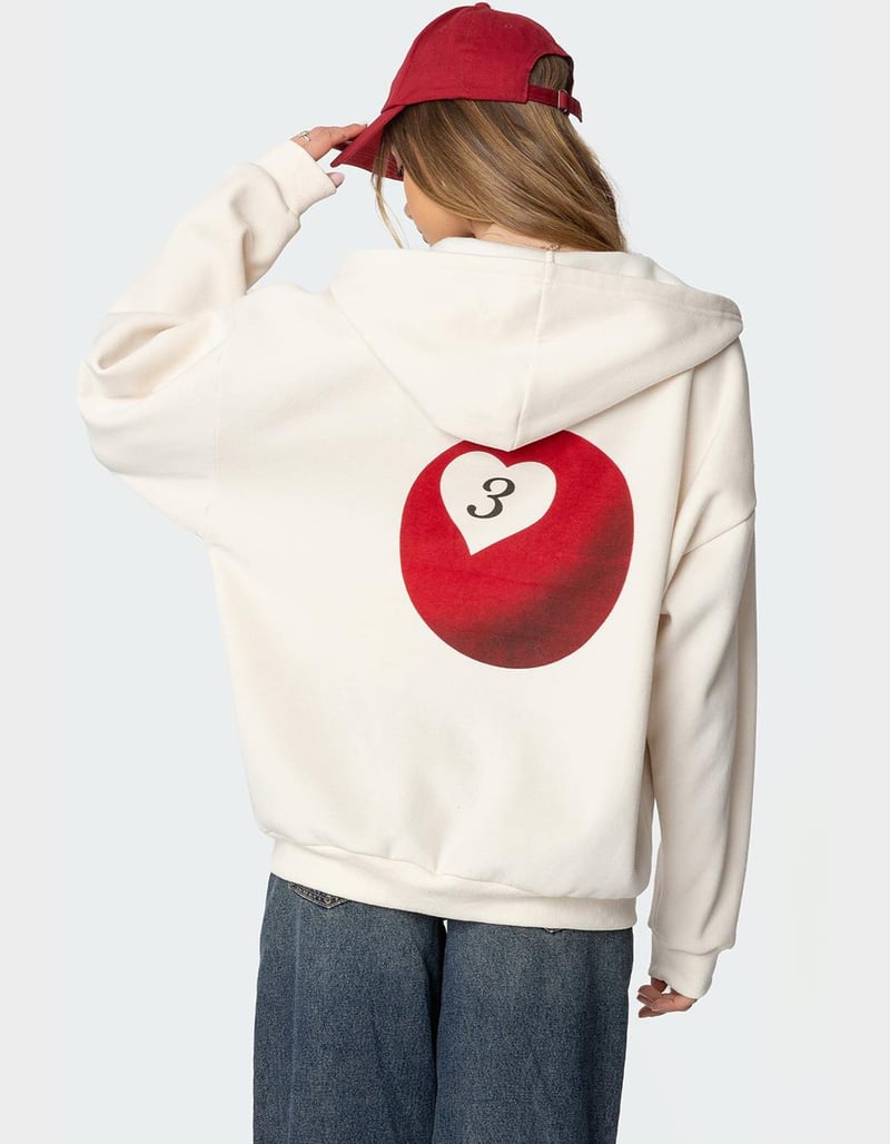 EDIKTED Magic 3 Oversized Zip Up Hoodie - BEIGE | Tillys