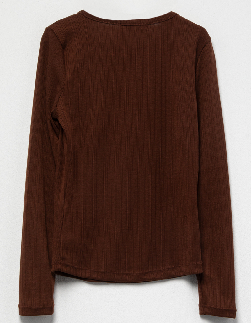 JOLIE & JOY Girls Variegated Rib Top - BROWN | Tillys