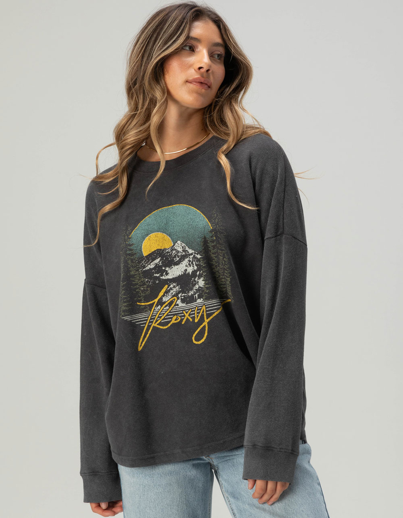 ROXY East Side Womens Long Sleeve Thermal Tee - WASHED BLACK | Tillys