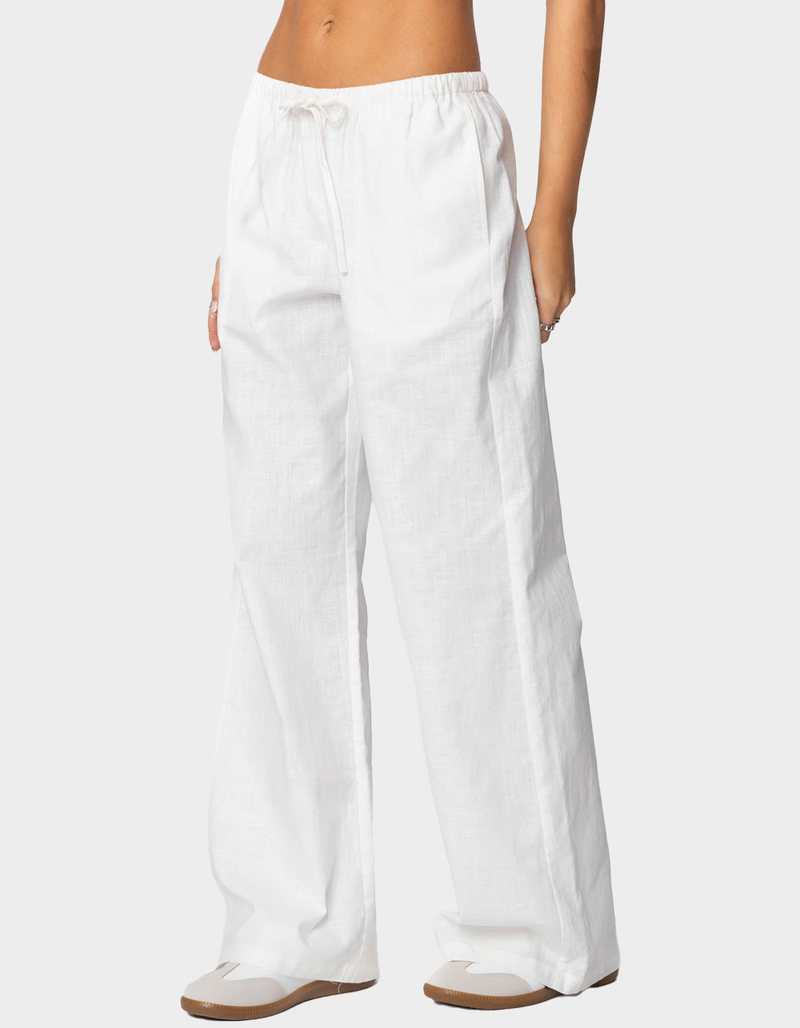EDIKTED Alexa Linen Blend Pants - WHITE | Tillys