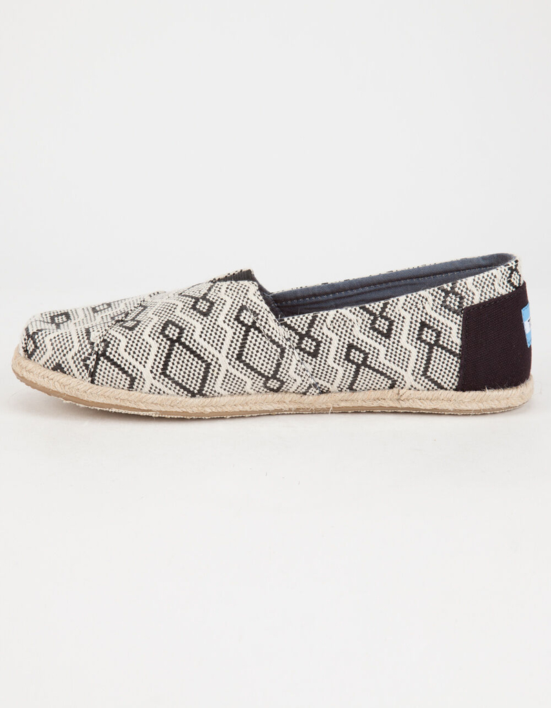 TOMS Black Diamond Jacquard Rope Sole Womens Classic Slip-On Shoes ...