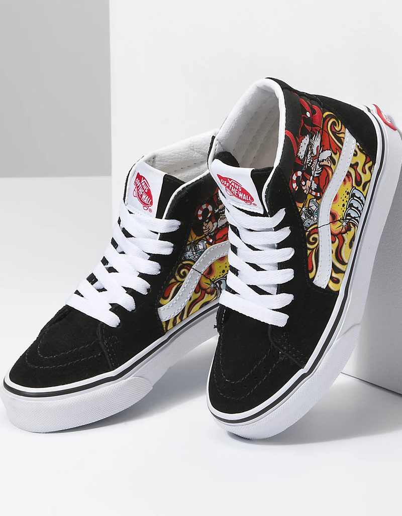 VANS Santa Flame Kids Sk8-Hi Shoes - BLACK COMBO | Tillys