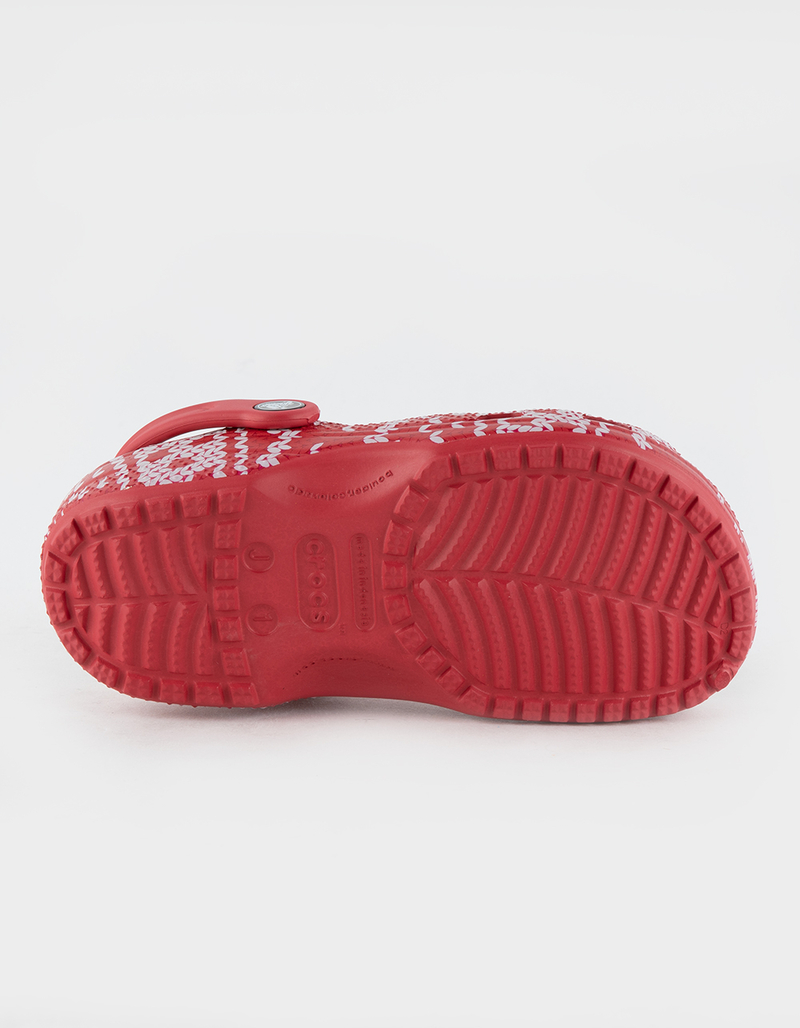 CROCS Classic Holiday Sweater Girls Clogs - RED COMBO | Tillys