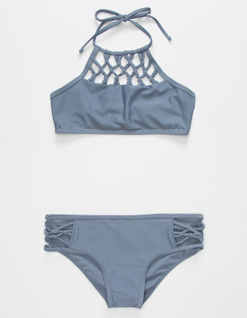 DAMSEL High Neck Girls Bikini Set - SLTBL - 10 | Tillys