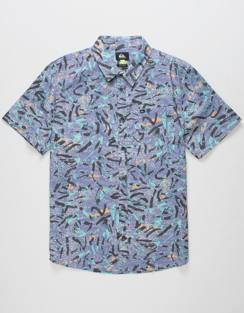 QUIKSILVER Strange Daze Mens Button Up Shirt - BLUE COMBO | Tillys