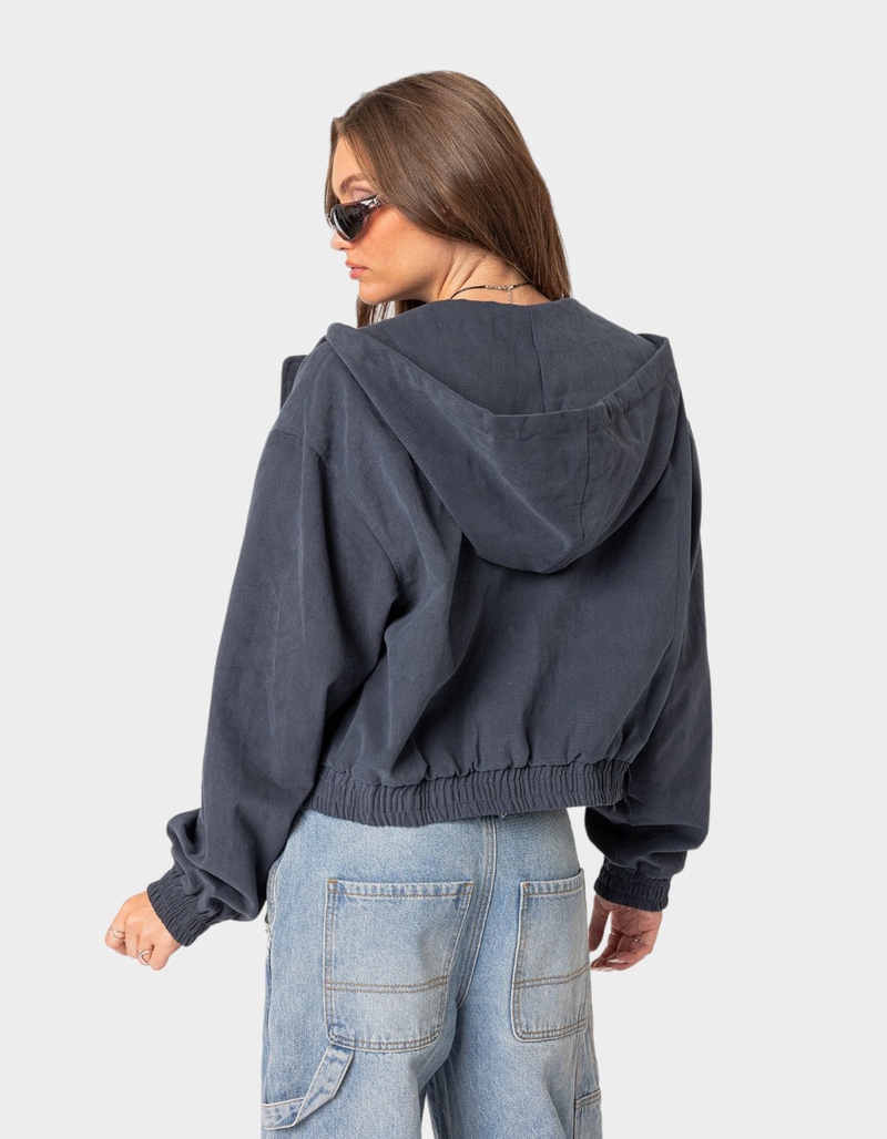 EDIKTED Milly Oversized Cropped Jacket - NAVY | Tillys