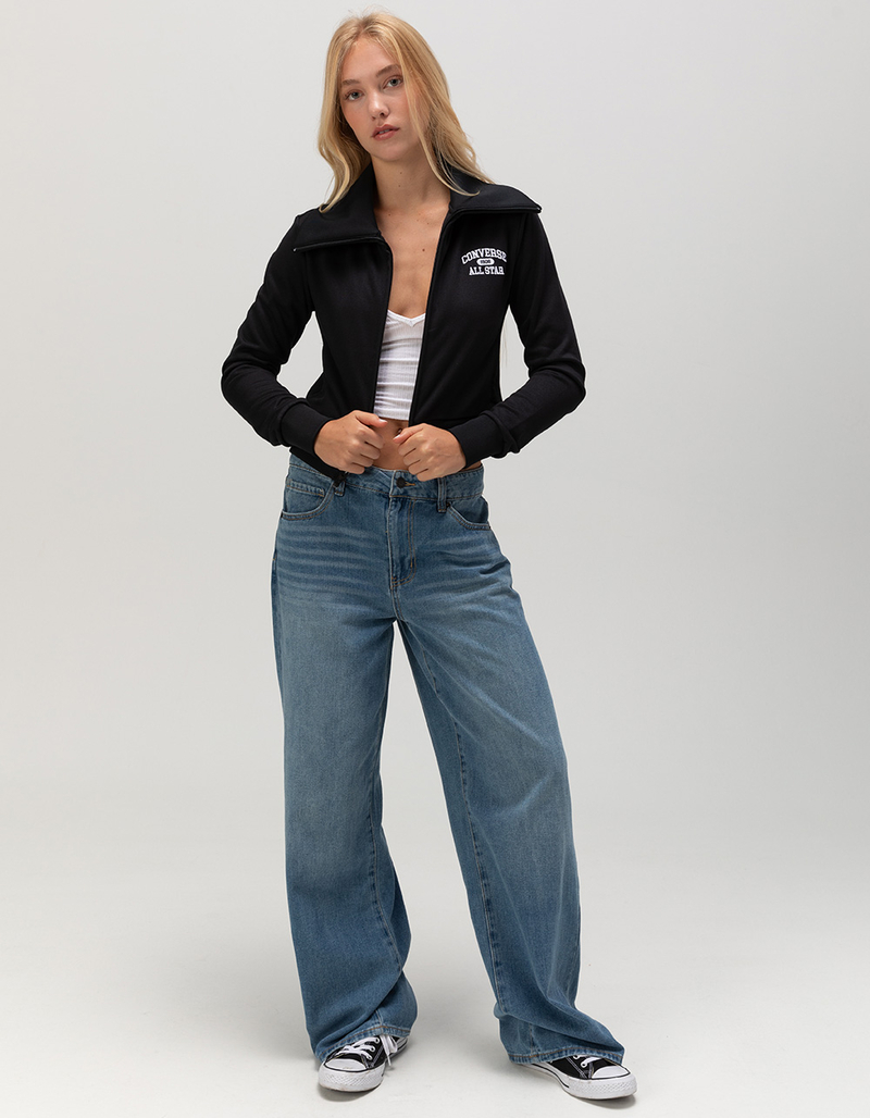 CONVERSE Retro Womens Zip-Up Track Jacket - BLACK - S | Tillys