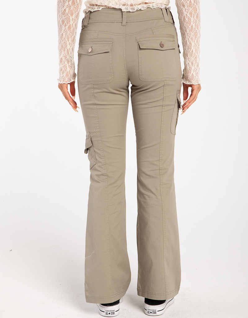 RSQ Womens Low Rise Poplin Cargo Flare Pants - SAGE | Tillys