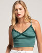 RSQ Womens Lace Trim Cami - DK GREEN | Tillys