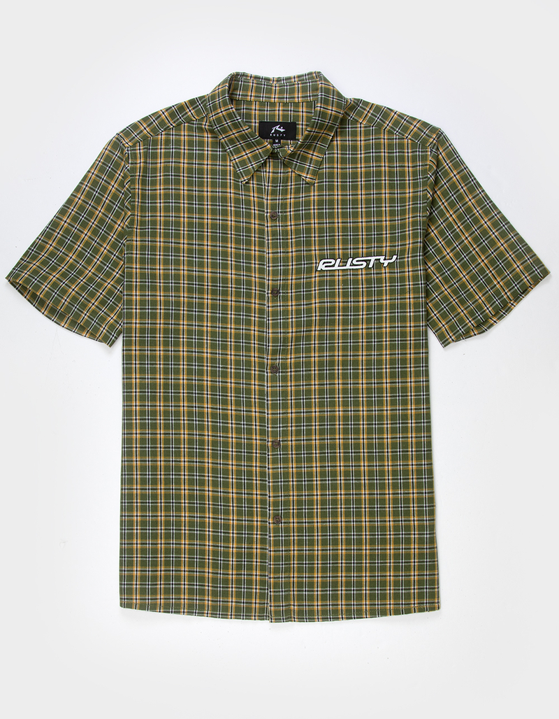 RUSTY Datsun 2K Mens Button Up Shirt - ARMY | Tillys