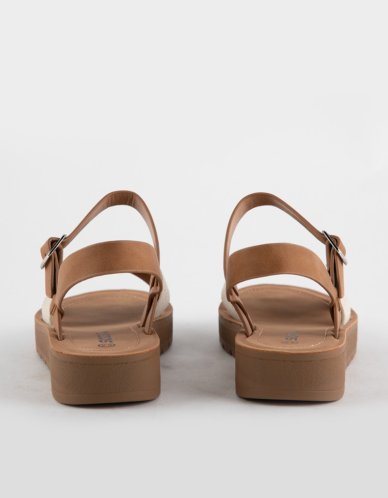 SODA Ankle Strap Womens Mini Flatform Sandals - BEIGE | Tillys