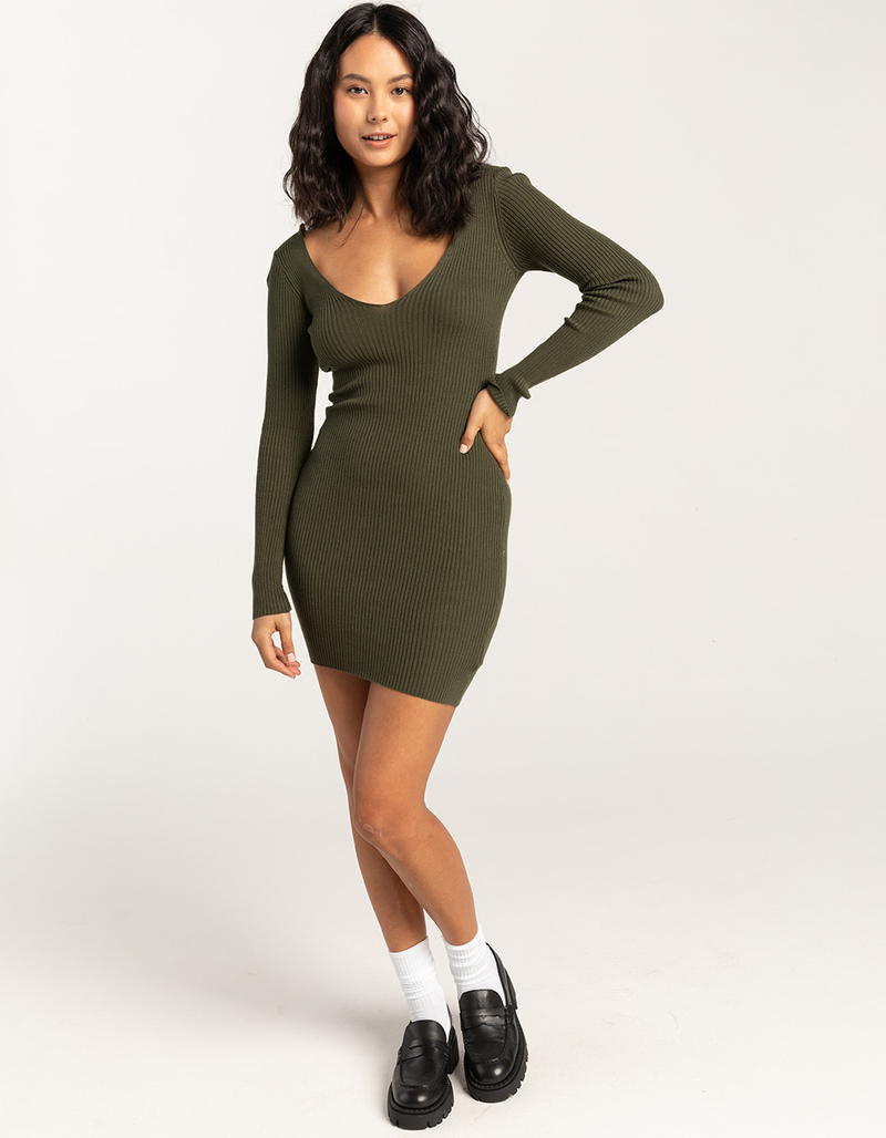 TIMING Bodycon Sweater Dress - OLIVE - S | Tillys