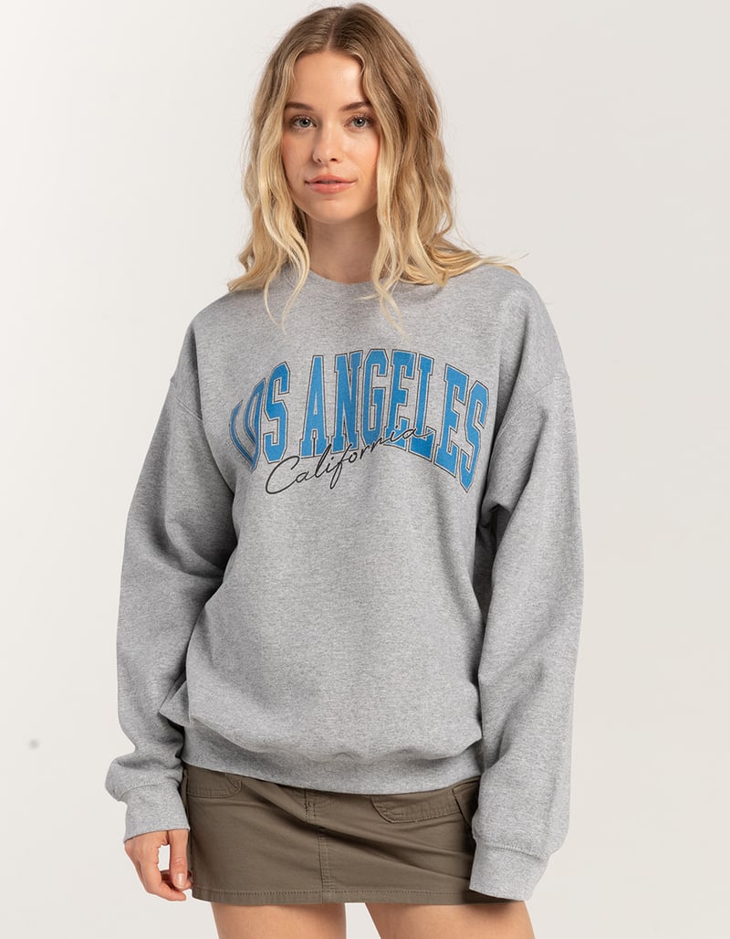 LOS ANGELES California Script Unisex Crewneck Sweatshirt - HEATHER GRAY | Tillys