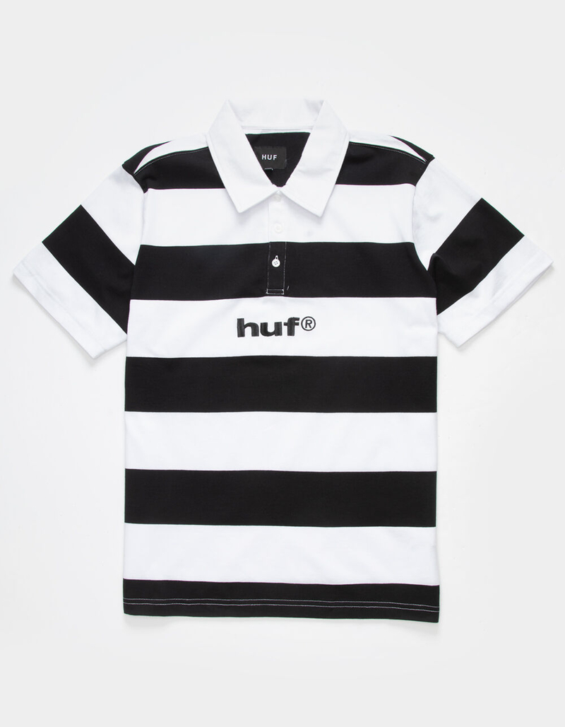 HUF Marathon Mens Polo Shirt - BLK/WHT | Tillys
